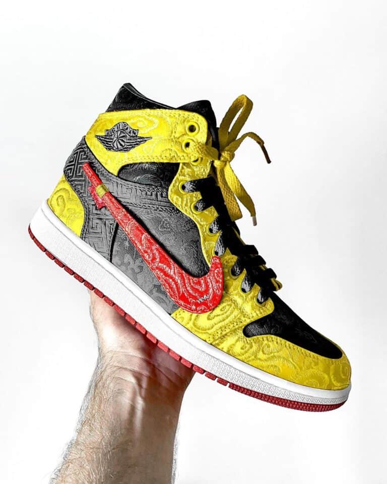 Bruce Lee Inspires a Sleek Off-White Satin Air Jordan 1 Lux Sneaker